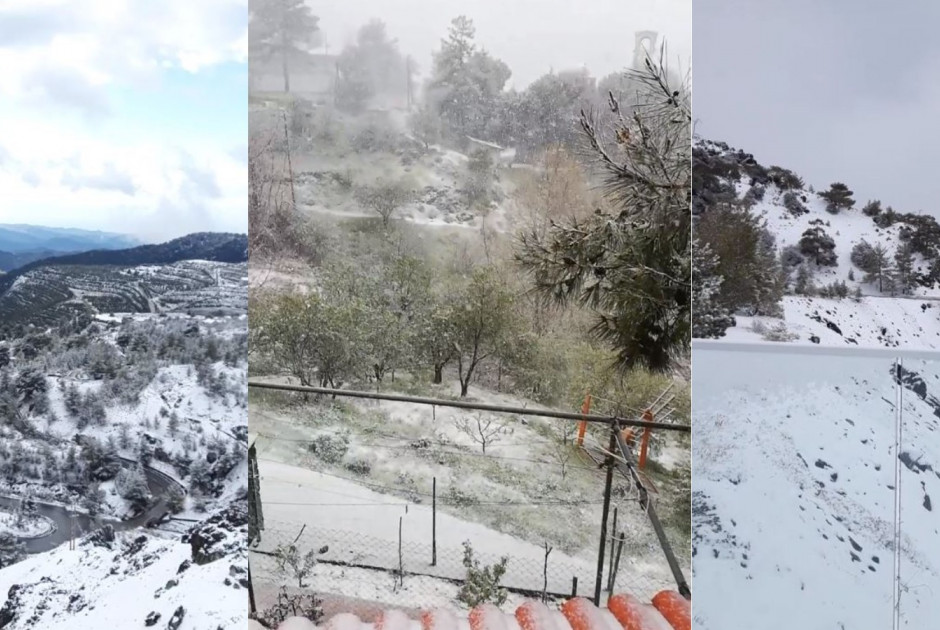 Μαγευτικές εικόνες από το λευκό τοπίο στα ορεινά της Κύπρου [ΒΙΝΤΕΟ ...