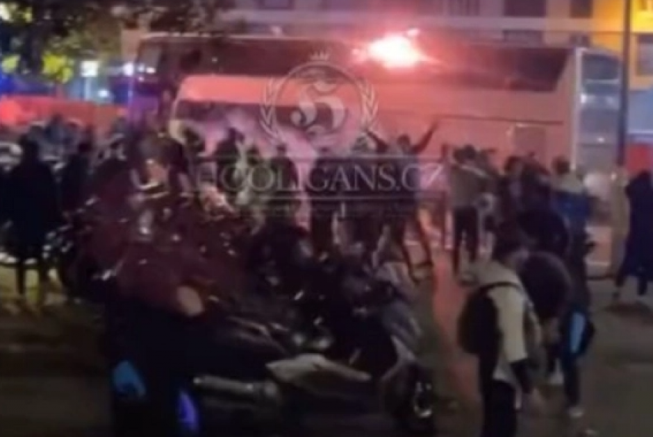 Μαρσέιγ - Λυών: Η στιγμή της επίθεσης στο πούλμαν των Λιονέ (βίντεο ...